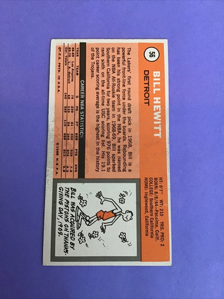 1970-71 Topps #56 BILL HEWITT, EX | eBay