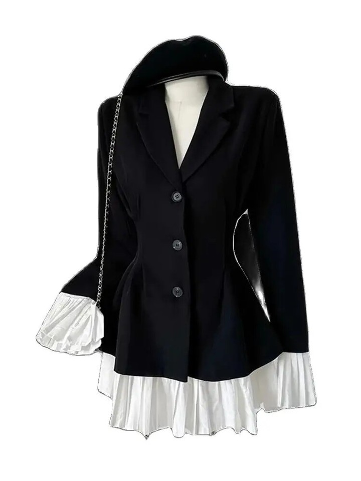 Women Patchwork Jacket Blazer Outwear Coat Oversize Formal Occasion | eBay