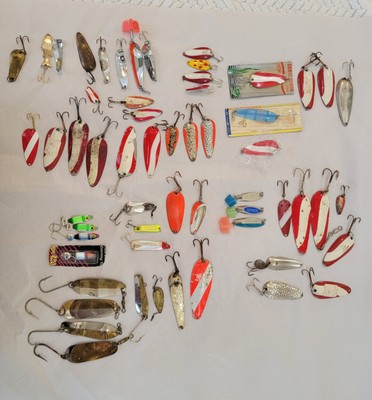 Vintage Fishing Spoons & Lures Lot of 58-Krocodile, Luhr Jensen ...