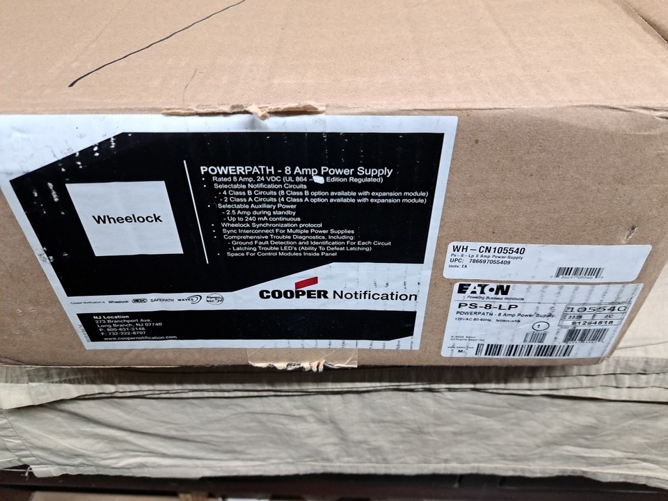 Eaton PS-8-LP WHEELOCK PowerPoint 8 Amp Power Supply New In Box FREE ...