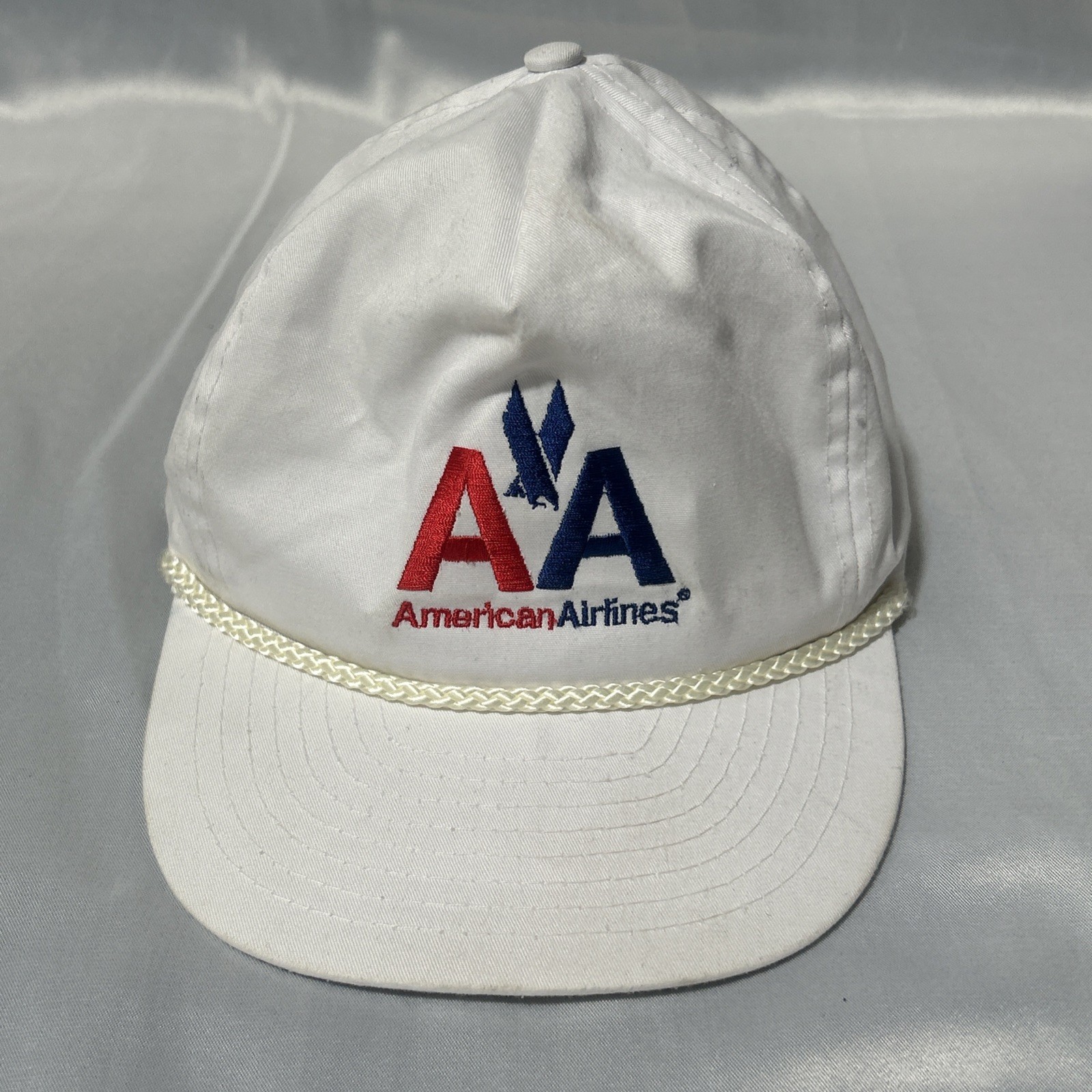Vintage White American Airlines Snapback Rope Cap Hat… - Gem