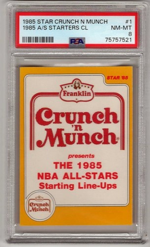 1985 Star Crunch N Munch #1 Checklist Michael Jordan Bird Magic PSA 8 ...