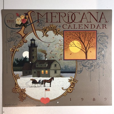 Americana Calendar Charles Wysocki 1989 Complete Folk Art Primitive ...