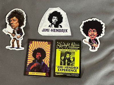 Lot (5) JIMI HENDRIX 1 1/2" to 3" Band Logo STICKERS Fast! FREE SHIP ...
