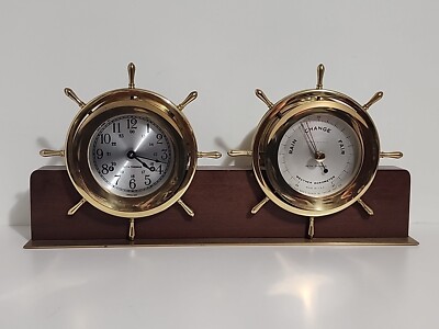 Seth Thomas Ships Bell Brass Helmsman Clock & Barometer E537-011 | eBay
