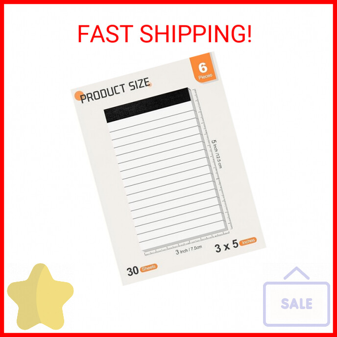 6 Pack Small Notepads Refills Memo Pads 3 x 5 Inch Lined Writing Note ...