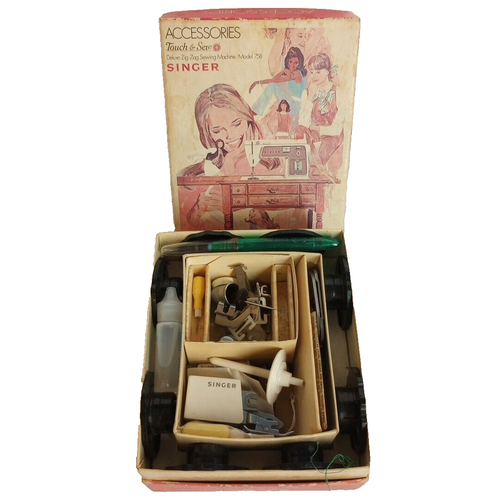 Vtg Singer Touch & Sew Deluxe Zigzag Sewing Machine Model 758 Kit Part ...