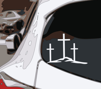 Three Crosses Die-Cut Vinyl Decal / Sticker Many Colors | eBay