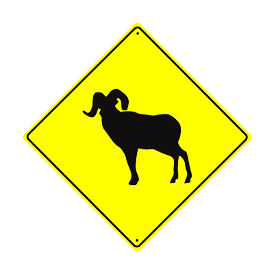 Bighorn Sheep Xing Diamond Sign Crossing Symbol Road Street Aluminum ...