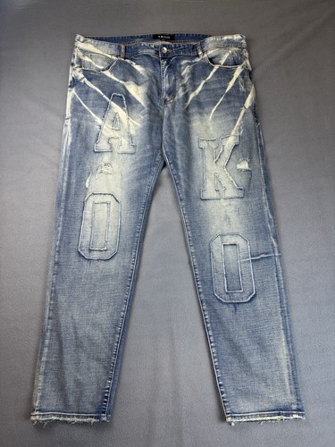 Akoo Jeans Mens Size 44X34 Distressed No Rivals Streetwear Style ...