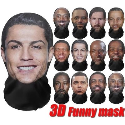 3D Printed Funny Full Face Mask Elastic Mesh Disguise Cosplay Headwear ...