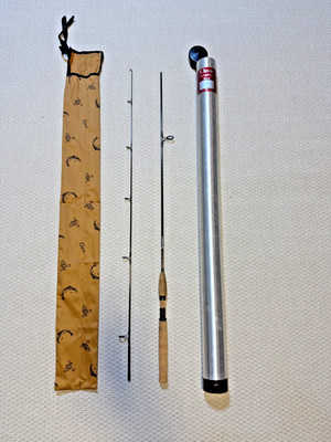 Vintage Orvis Graphite “Fly/Spin” Fishing Rod. 7’ 4wt. W/ Tube and Sock ...