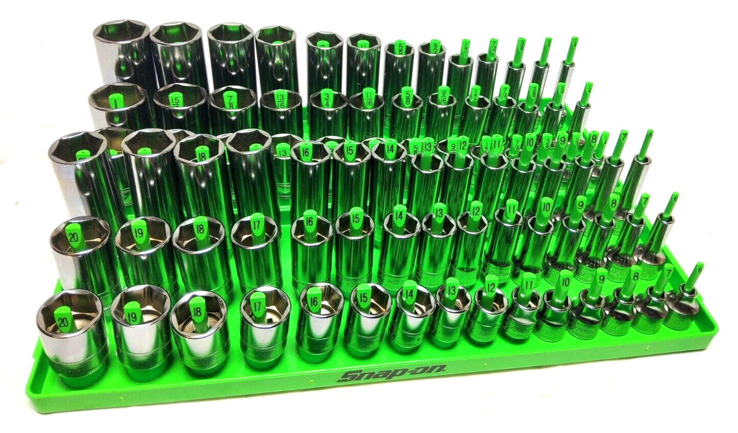 New Snap-on™ 84pc 3/8" drive Metric SAE 6-point Master Socket Set Green ...