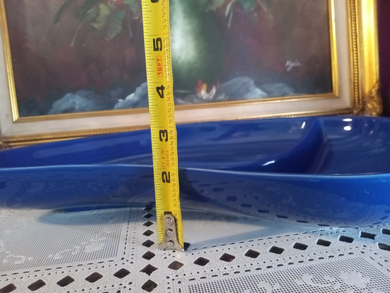 Appolia Pottery France Large Art Deco Cobalt Blue Divided Serving Dish ...