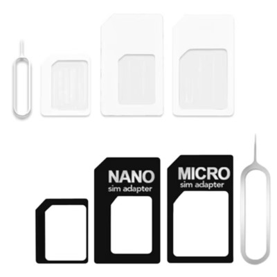 4 in 1 Nano SIM Card to MICRO Standard SIM Adapter converter SET For ...