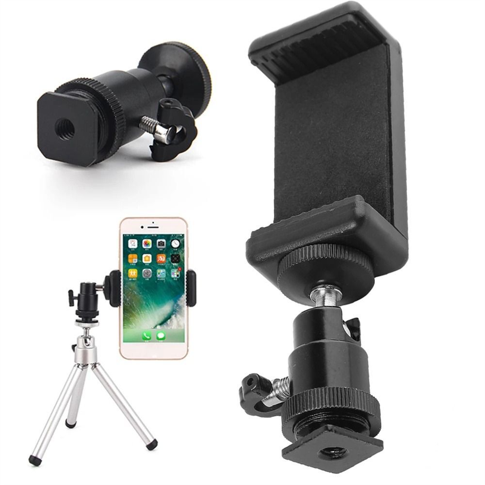 Moblie Phone Clip Bracket Holder Mount 1/4 Screw Hot Shoe Phone Clip ...