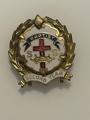 Baptist Sunday School Second Year Pin Little Stem Cross Vintage | eBay