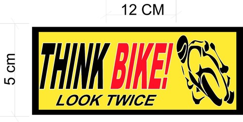 Think Bike, Car Sticker, Van Sticker - Biker Safety, For Car Windows x ...