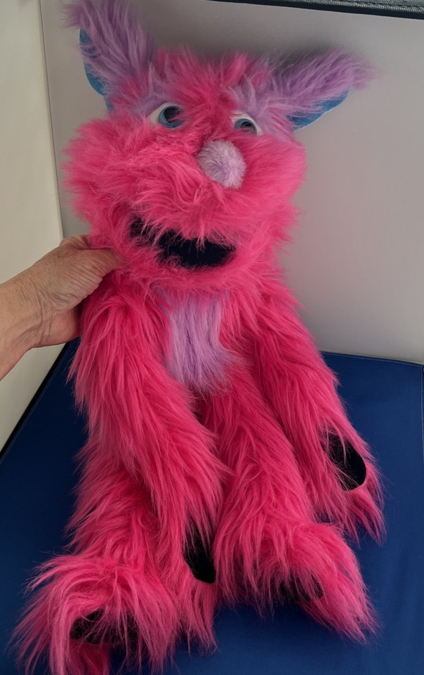 The Puppet Company Pink Fluffy Monster Hand Puppet Full Bodied Approx ...