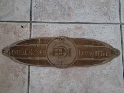 Vintage 1951 General Motors Train Locomotive Sign GE EDM GM 440 ...