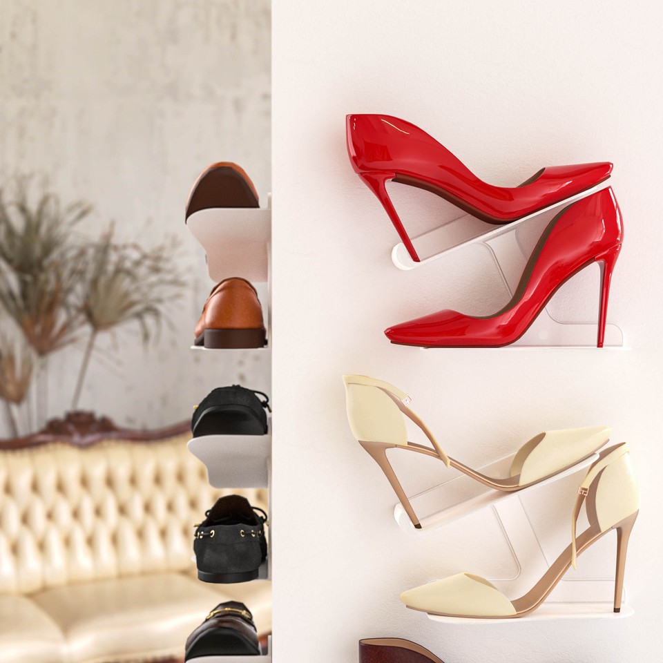 Sneaker Wall Mount Shoe Shelf Floating Wall Holder Shoe Rack Display ...