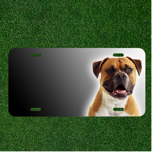 Custom Personalized License Plate Auto Tag With Fawn Boxer Dog Breed ...