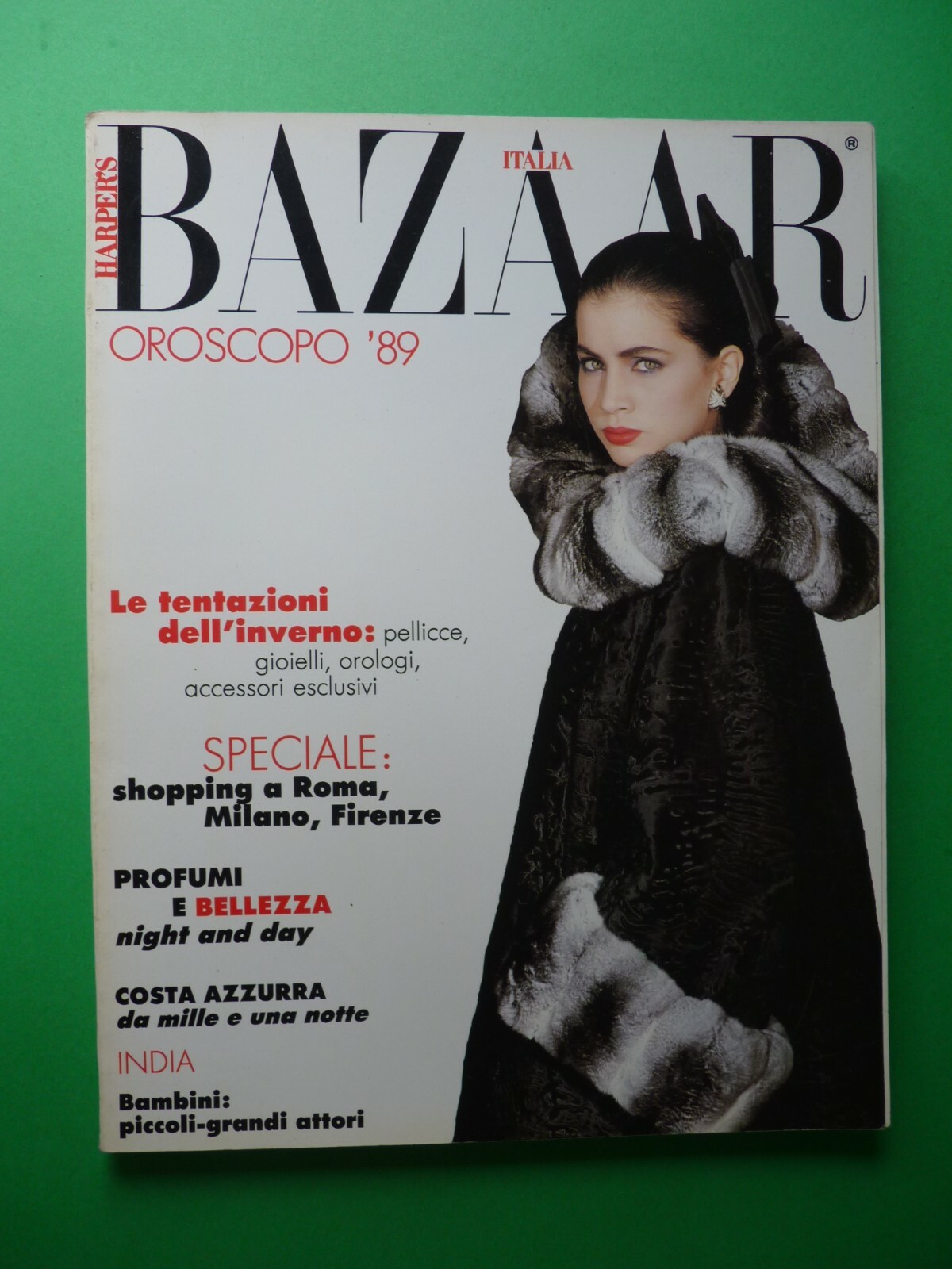 Magazine Harper's BAZAAR ITALIA Décembre 1988 Janvier 1989 PELLICCES ...