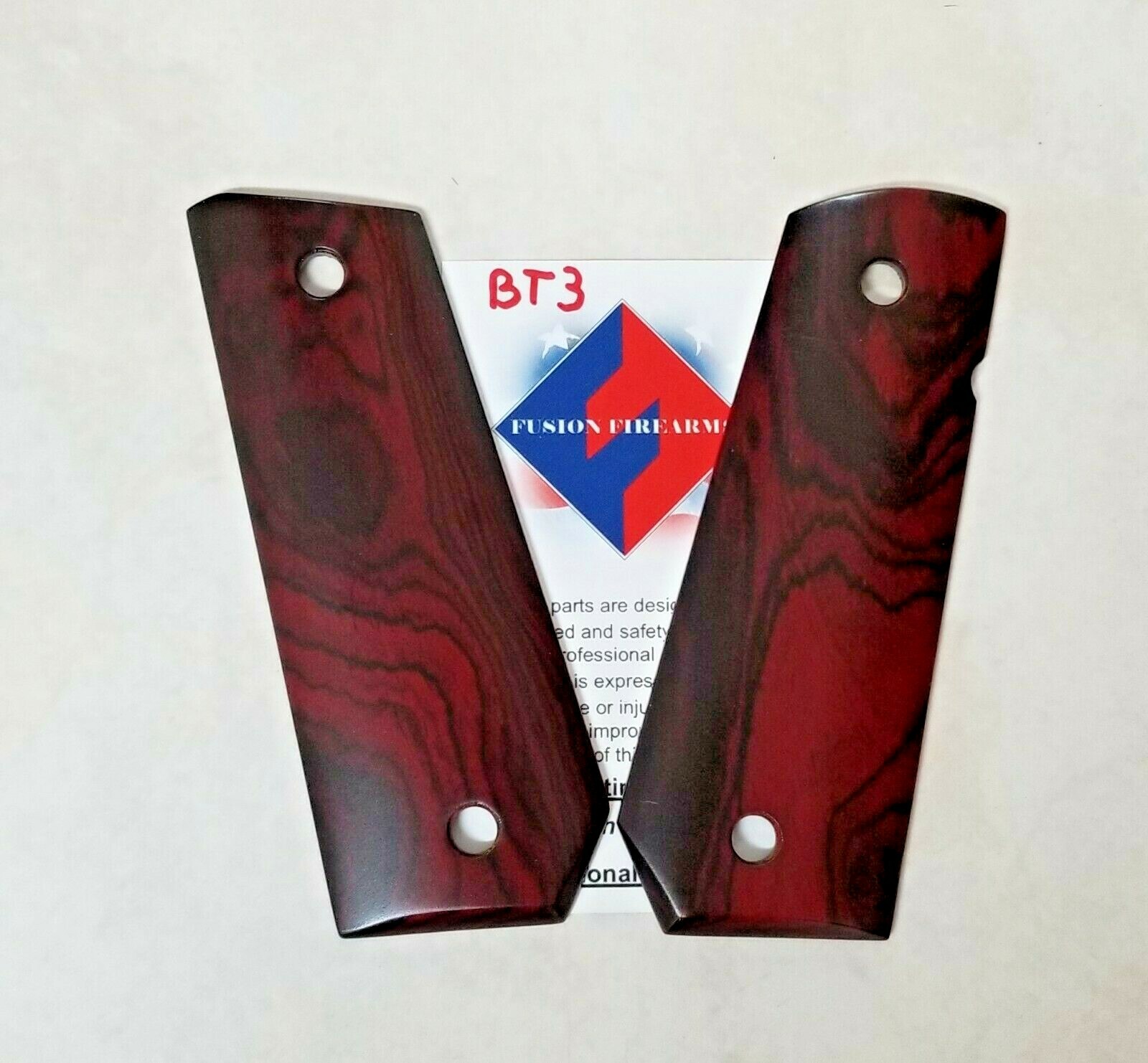 1911 Grip Full Size Thin Red Cocobolo Carry Cut Smooth Ambi Cut -BT3 | eBay
