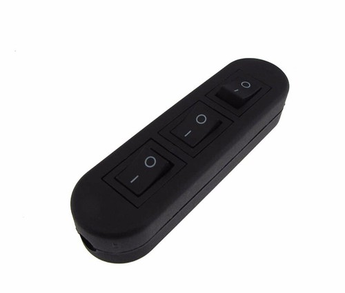 Inline Triple ON/OFF Table Lamp Desk Light Cord Cable Switch - Black | eBay