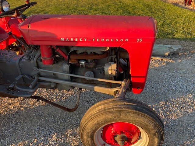Massey Ferguson 35 Tractor NICE Original complete hood & grill & center ...