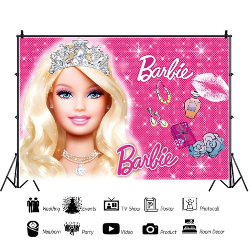 Barbie Princess Backdrop Birthday Party Banner Studio Photo Decor ...