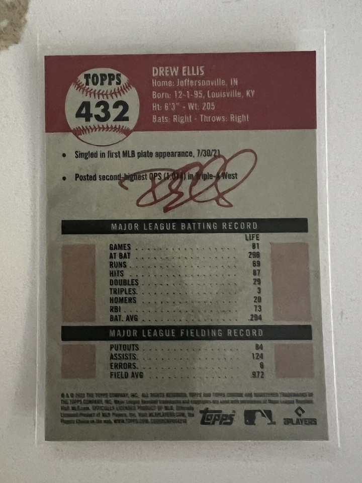 Drew Ellis Arizona Diamondbacks 2023 Topps Chrome Anniversary Rookie RC ...