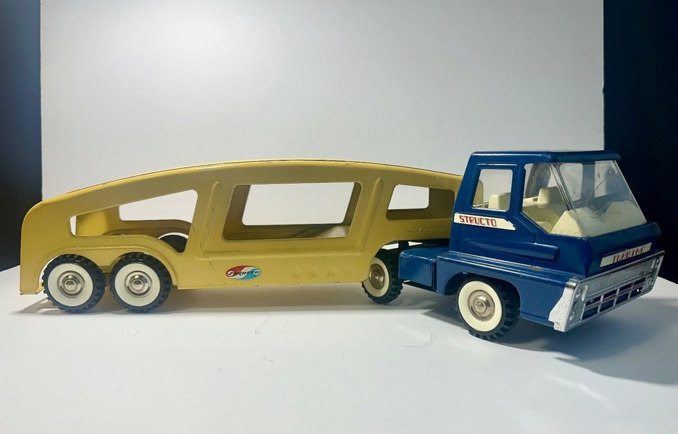 Vintage 1960's Structo Car Hauler Pressed Steel Truck Trailer | eBay
