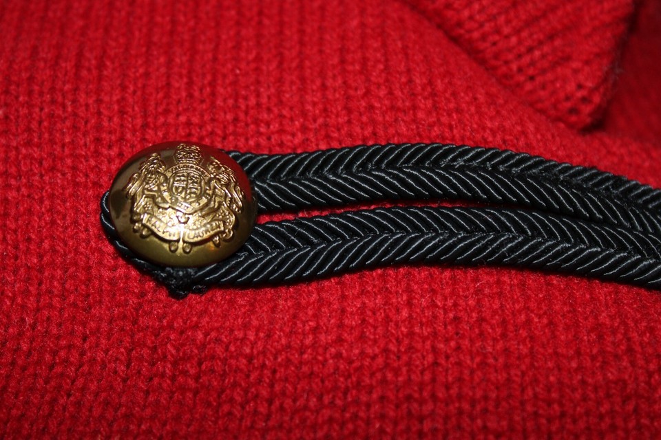 VTG Ralph Lauren Red Holiday Coat Green Label Collection Wool Officer ...