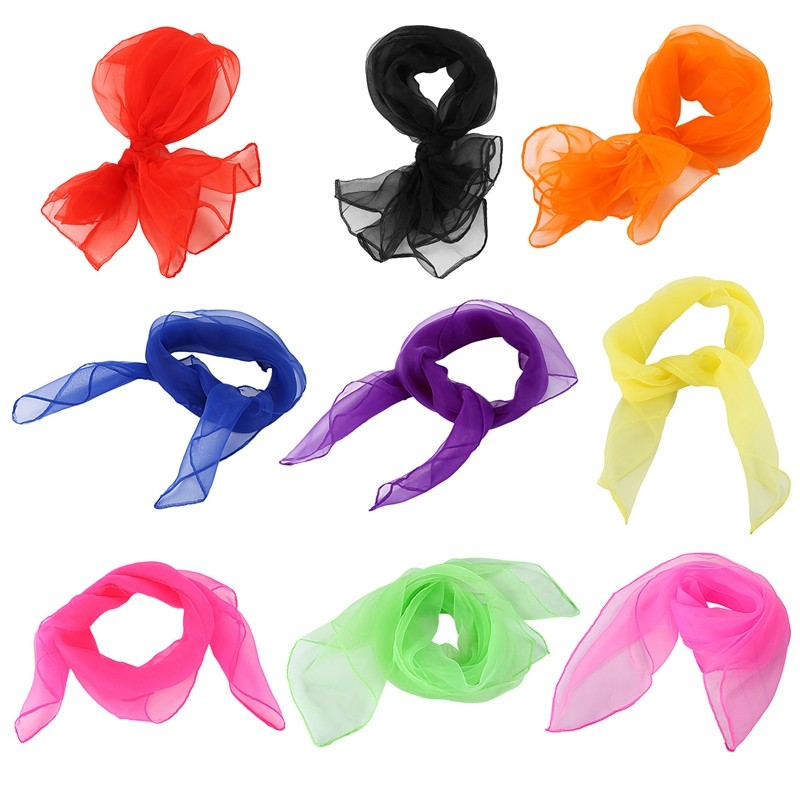 Lovely Fashion Plain Square Chiffon neck Scarf Head Scarves 70 cm x ...