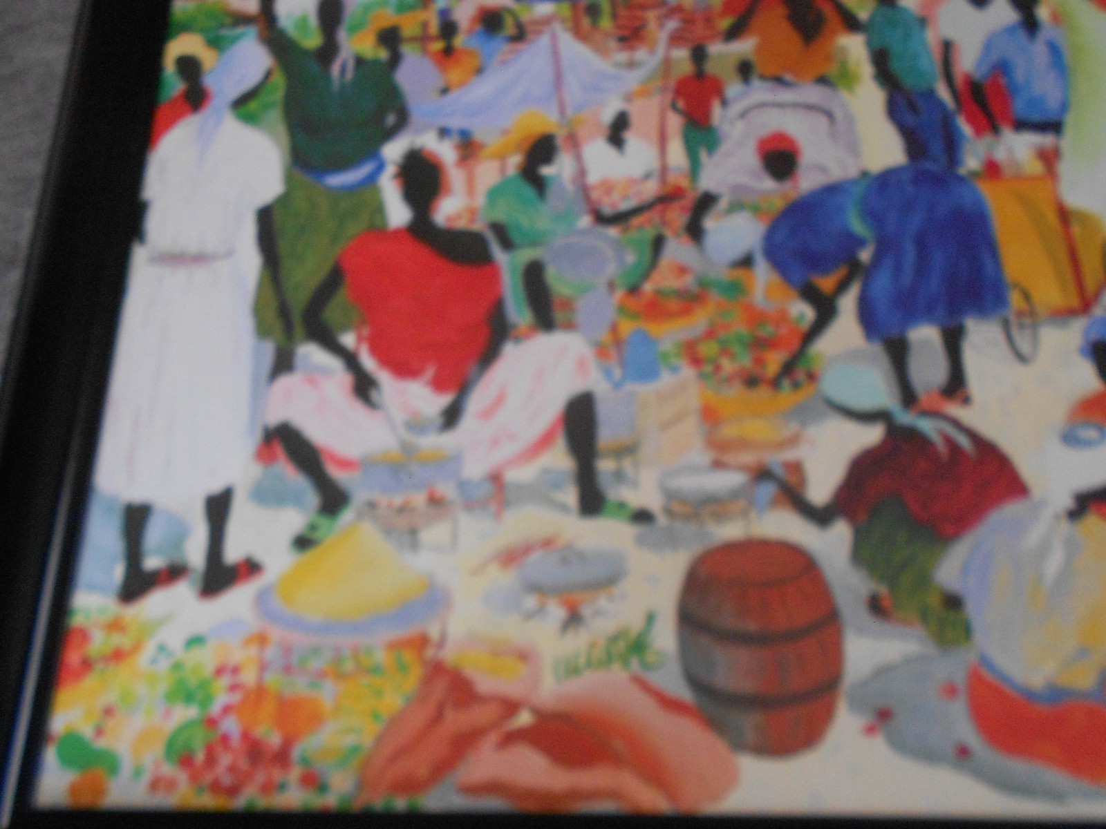 ***HAROLD RIGAUD*** '97 LITHO ON CANVAS "MARKET PLACE" 24"W X 20" SIP ...