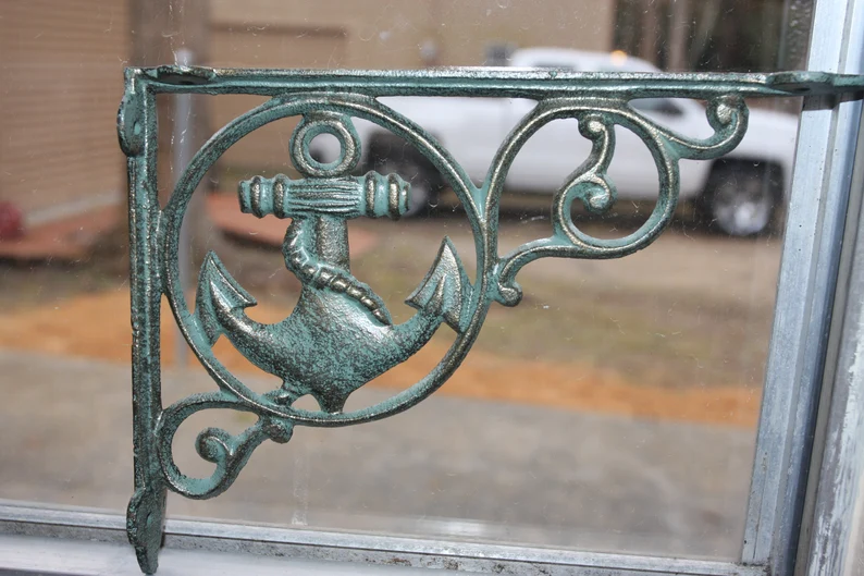 NAUTICAL Anchor Shelf Bracket,Mariners decor,beach decor,boats, gifts B ...