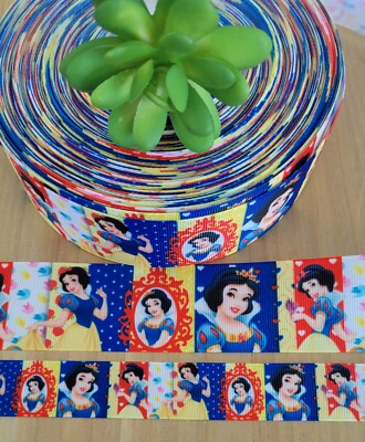 7/8 & 1.5 (1 YD) Snow White Grosgrain Ribbon Prince Disney Character ...