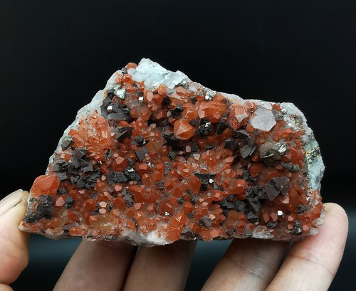 197g Rare Natural Red Quartz Crystal & Pyrite Mineral Specimen/China | eBay