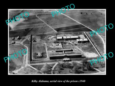 OLD POSTCARD SIZE PHOTO KILBY ALABAMA AERIAL VIEW OF THE PRISON c1940 ...