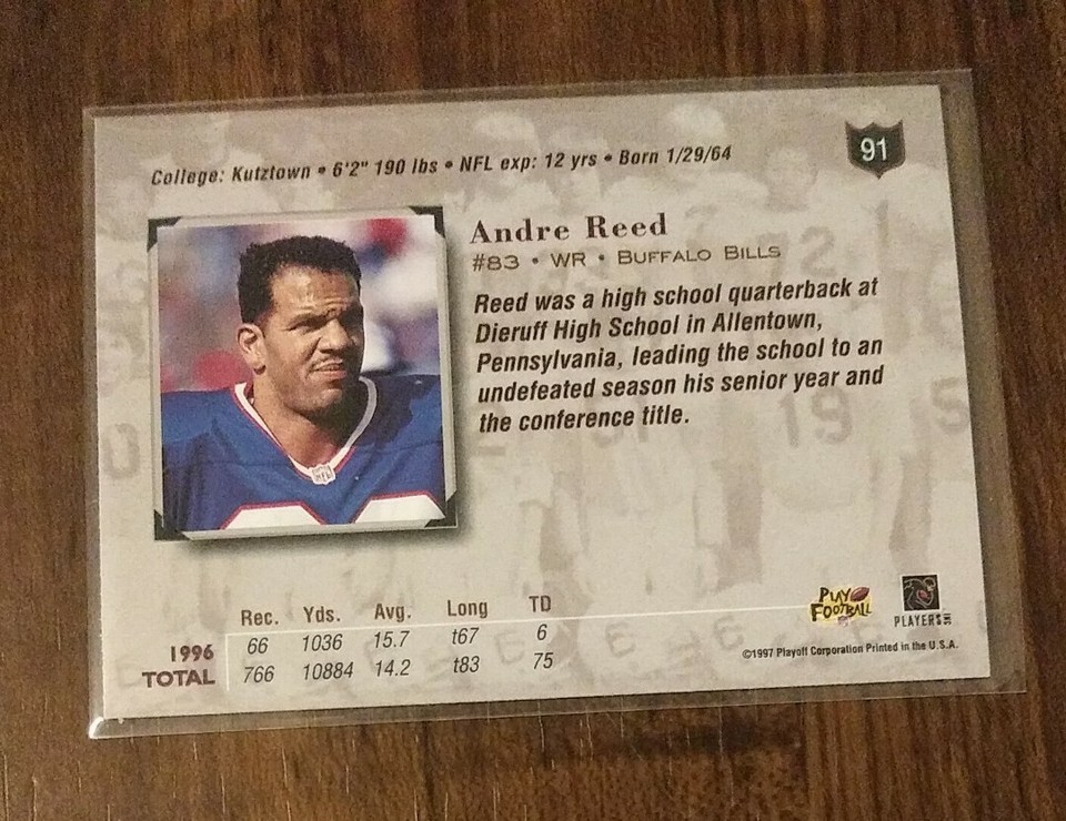 ANDRE REED 1997 Playoff Absolute Beginnings #91 Buffalo Bills HOF | eBay