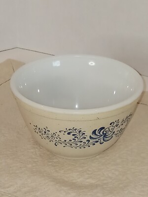 Vintage Pyrex 5 3/4" Mixing Bowl #401 Homestead Pattern Beige & Blue | eBay
