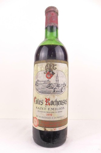saint-émilion côtes rocheuses grand cru (capsule abîmée) rouge 1970 ...