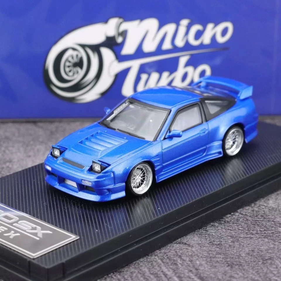 MicroTurbo 1:64 Nissan 180SX TYPE X Metallic Blue Alloy Model | eBay