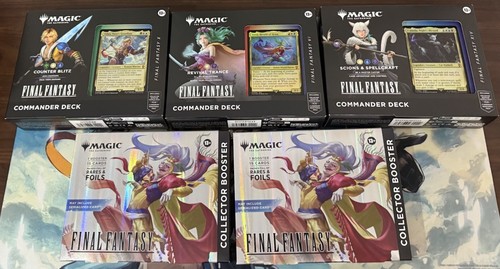 Final Fantasy MTG – 2 Collector Booster Packs + 3 Commander Decks ...