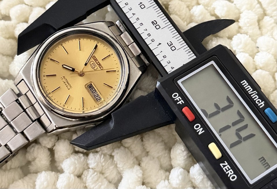 Seiko 5 Automatic 17 Jewels Gold Dial Japan Made 7009 Movement | eBay UK