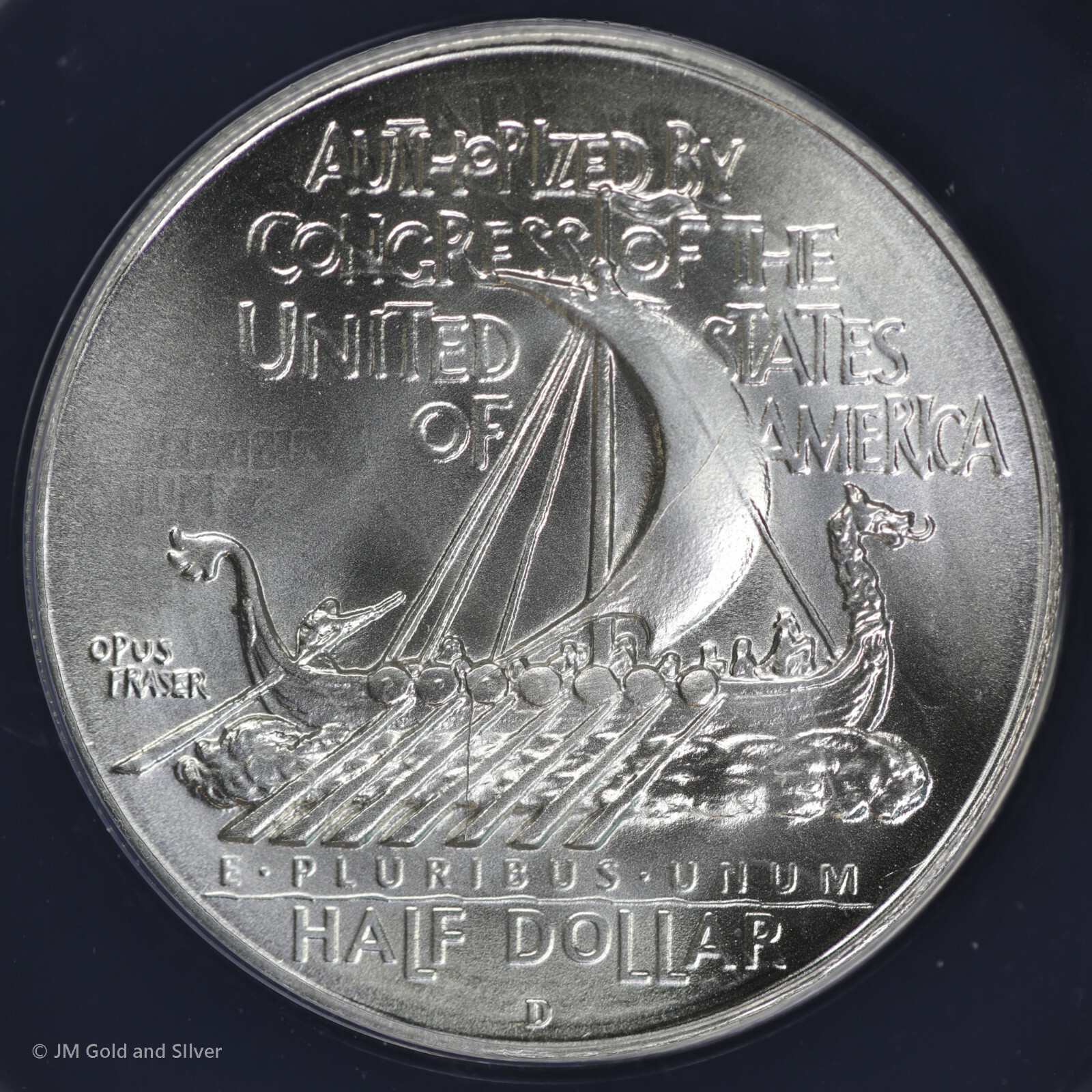 1925 D 50c Norse American Centennial Token ANACS MS 70 | O/S on USA Dan ...