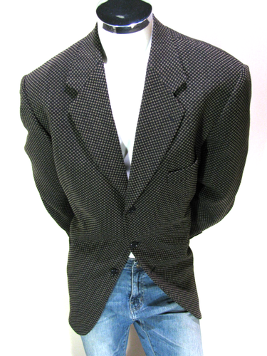 Ungaro Paris Blazer Mens 46R Wool Brown Check Suit Jacket Ventless ...