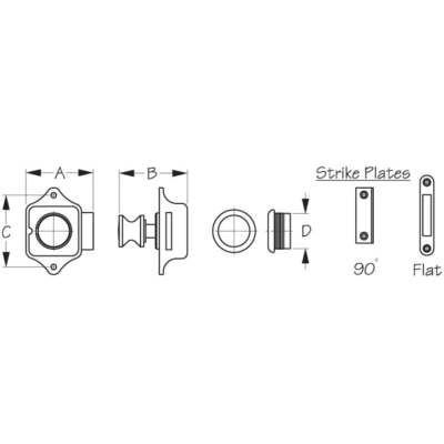 Sea-Dog Push Button Rim Latch SS #225300-1 | eBay