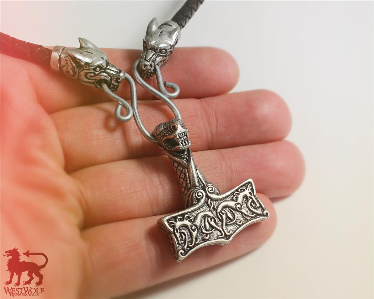 NORSE / VIKING PROTECTION PENDANT with Thor's Hammer/Wolf Heads/Horses ...